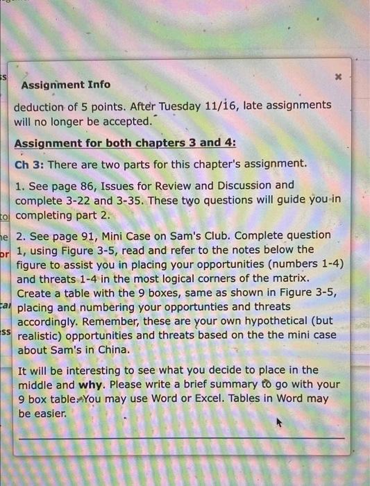 SS X Assignment Info deduction of 5 points. After | Chegg.com