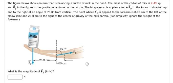Solved The figure below shows an arm that is balancing a | Chegg.com