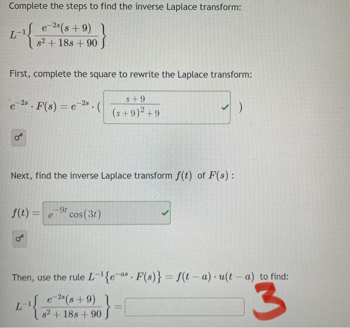 Solved Complete the steps to find the inverse Laplace | Chegg.com