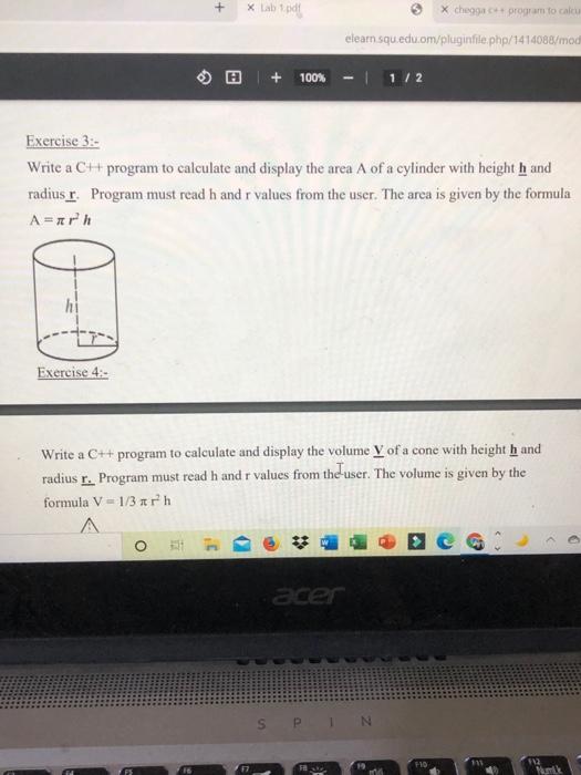 Solved + 100% - 1/2 Note: Write engineering problem solving | Chegg.com