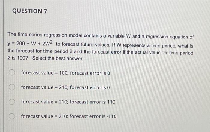 Solved The time series regression model contains a variable | Chegg.com