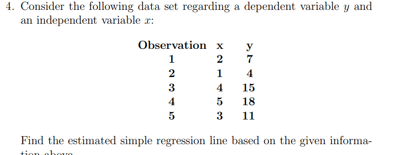 Solved Consider the following data set regarding a dependent | Chegg.com