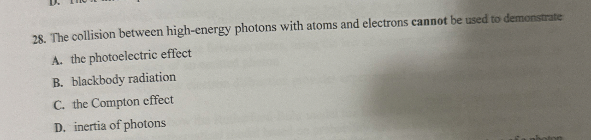 Solved The collision between high-energy photons with atoms | Chegg.com