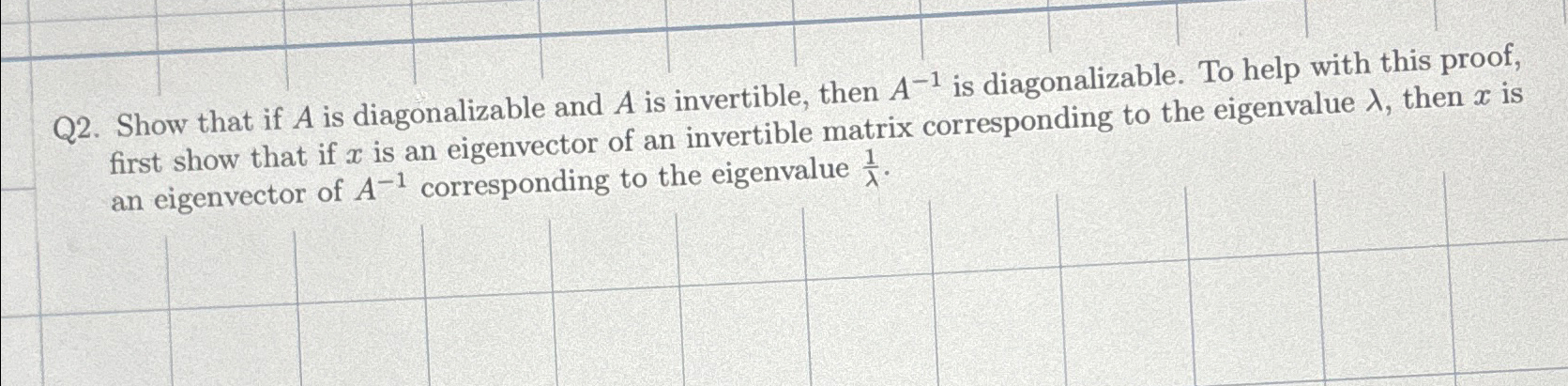 Solved Q2. ﻿Show that if A ﻿is diagonalizable and A ﻿is | Chegg.com