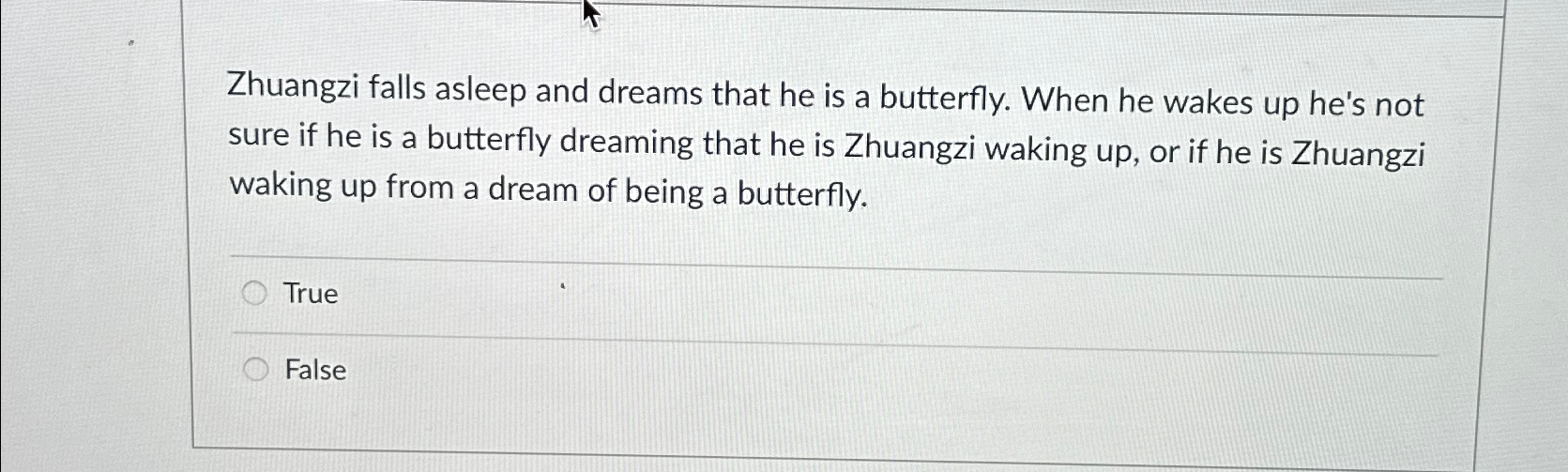 Solved Zhuangzi falls asleep and dreams that he is a | Chegg.com