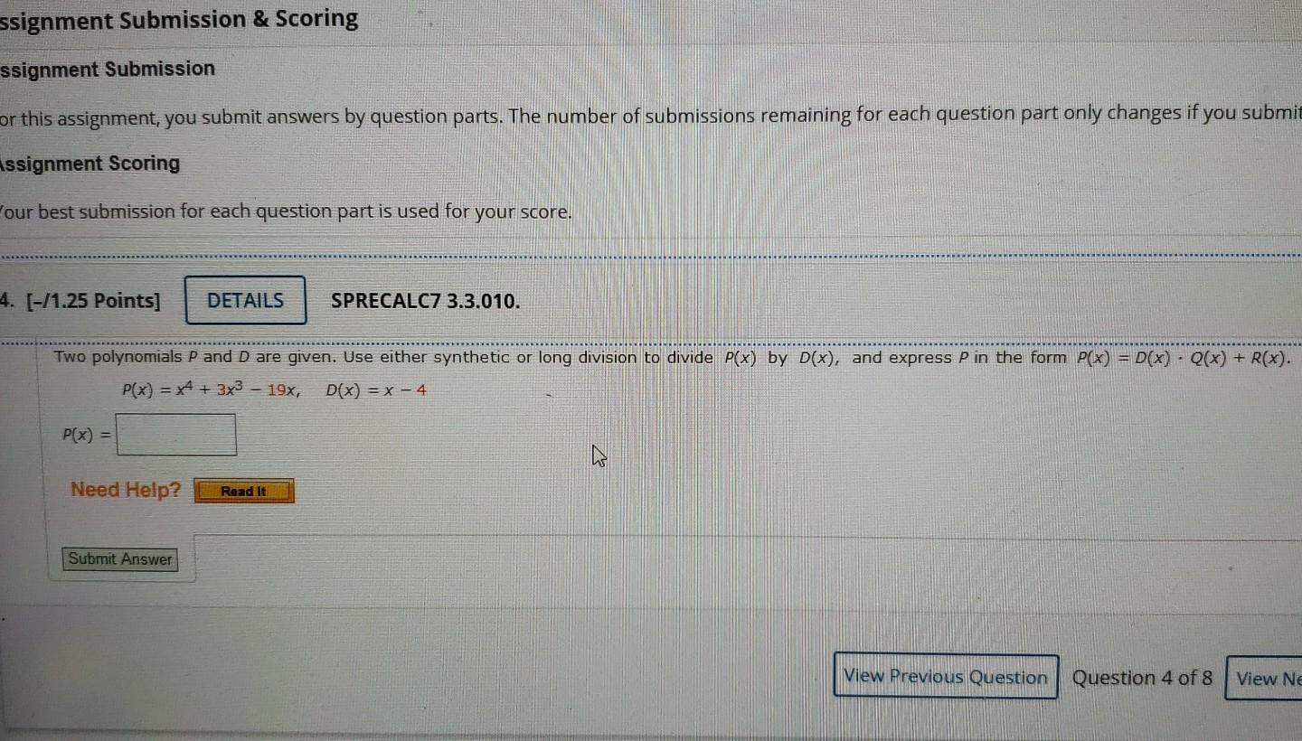 Solved ssignment Submission & Scoring ssignment Submission | Chegg.com
