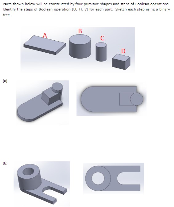 Solved Parts shown below will be constructed by four | Chegg.com