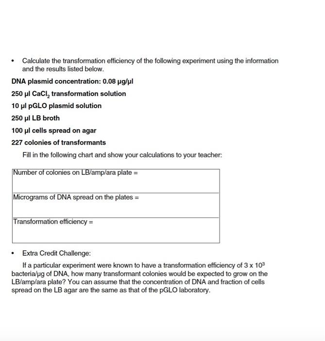 Solved *** use 235 colonies on the LB plate and 73 colonies | Chegg.com