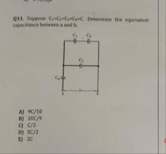 Solved Suppose C1=C2=C3=C4=C. ﻿Determine the equivalent | Chegg.com