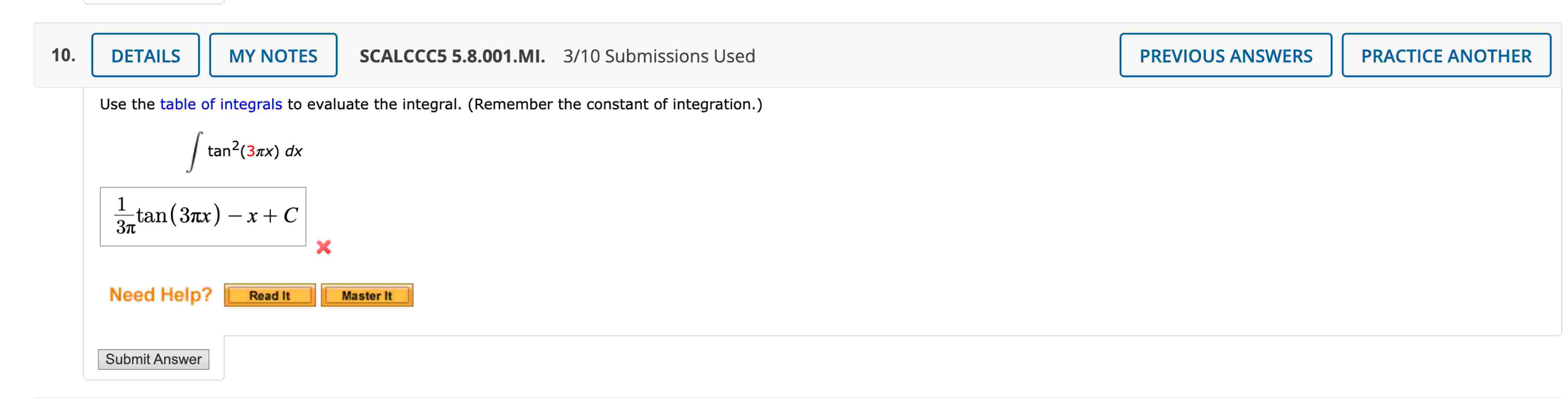 Solved Use the table of ﻿integrals to ﻿evaluate the | Chegg.com