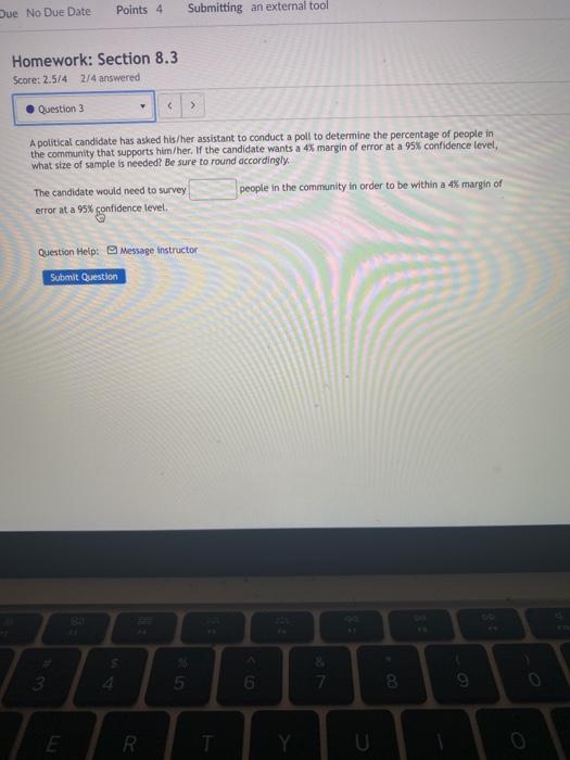 Solved Due No Due Date Points 4 Submitting an external tool | Chegg.com