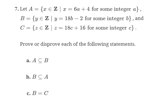 Solved Let for some integer a, ﻿for some integer b, ﻿and | Chegg.com