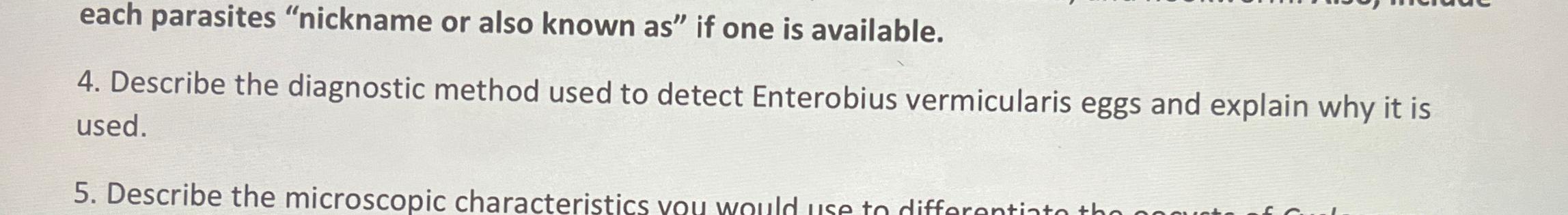 Solved Describe the diagnostic method used to detect | Chegg.com