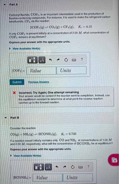 Solved The concentrations of reactants and products for a | Chegg.com