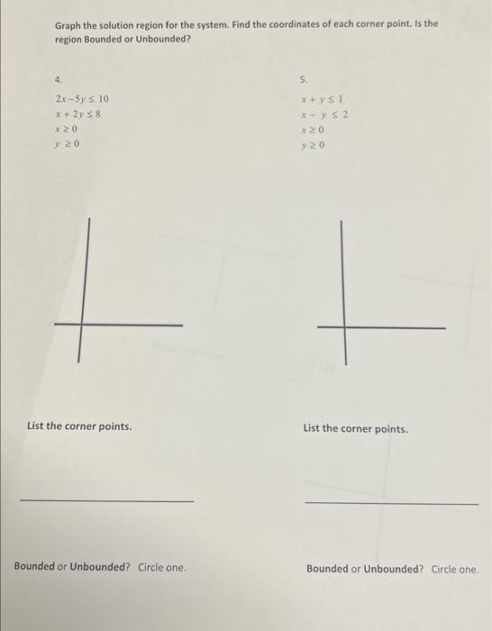 Solved Graph the solution region for the system. Find the | Chegg.com