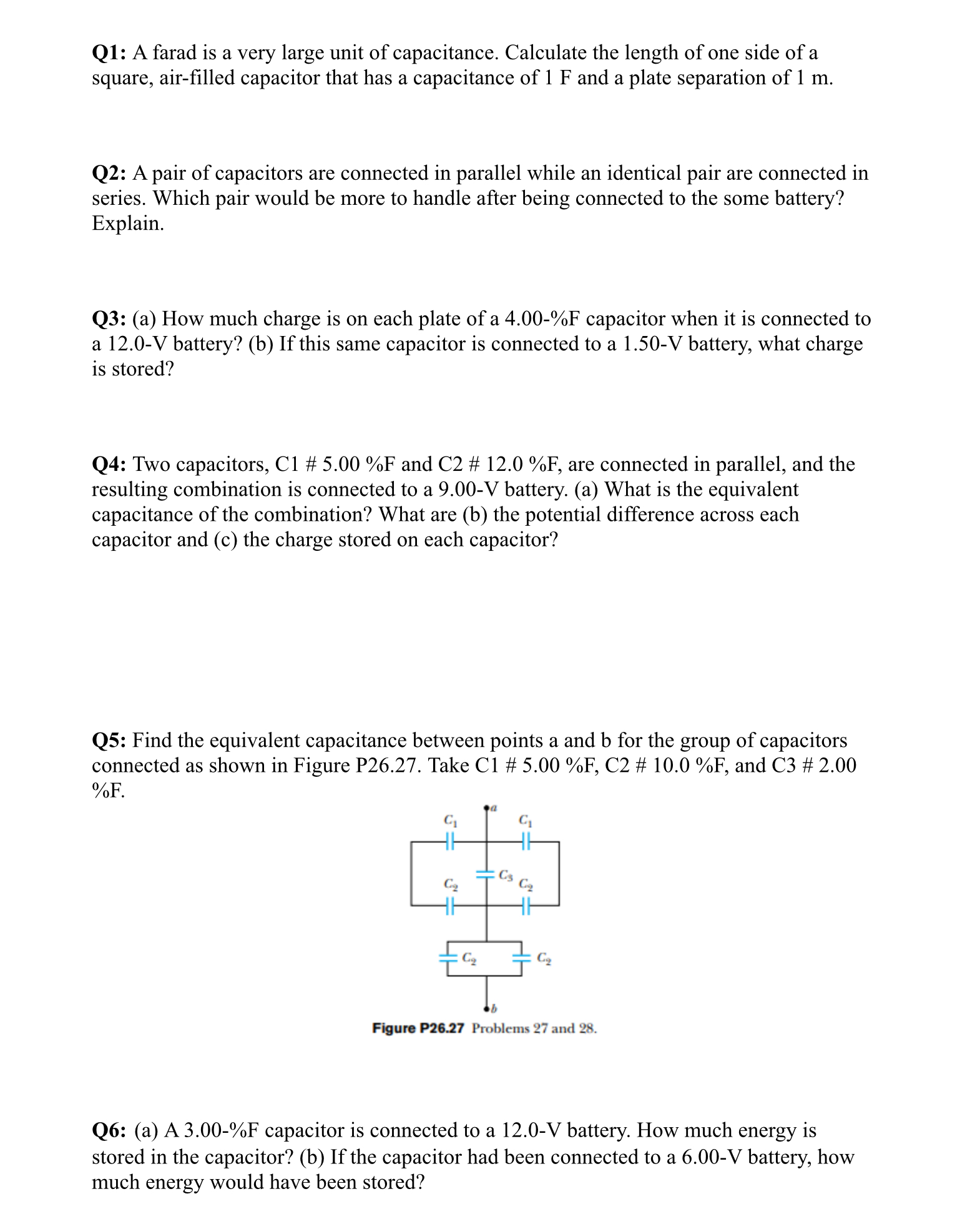 Solved Q1: A farad is a very large unit of capacitance. | Chegg.com
