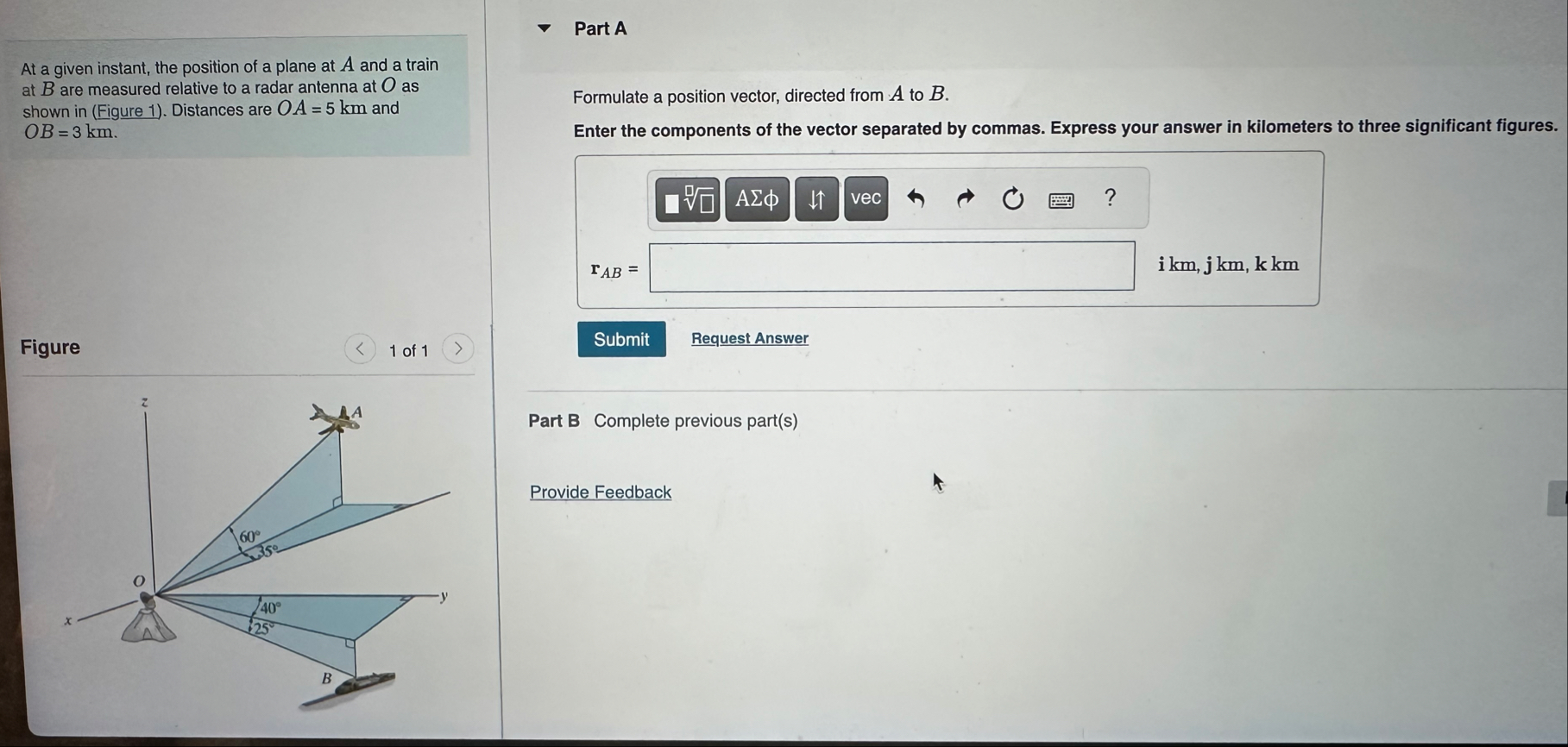 Solved At a given instant, the position of a plane at A and | Chegg.com