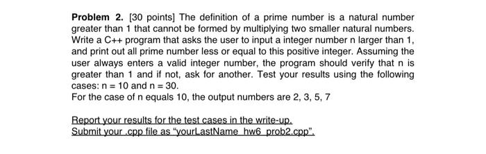Solved Problem 2. [ 30 points] The definition of a prime | Chegg.com