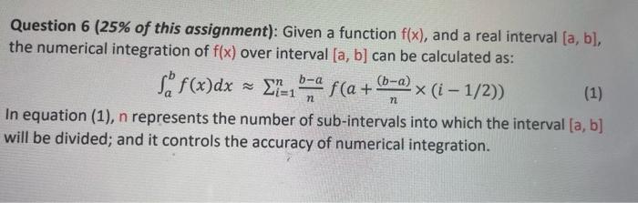 Solved Question 6 ( 25% of this assignment): Given a | Chegg.com