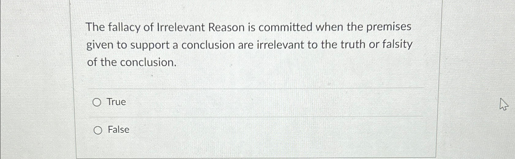 Solved The fallacy of Irrelevant Reason is committed when | Chegg.com