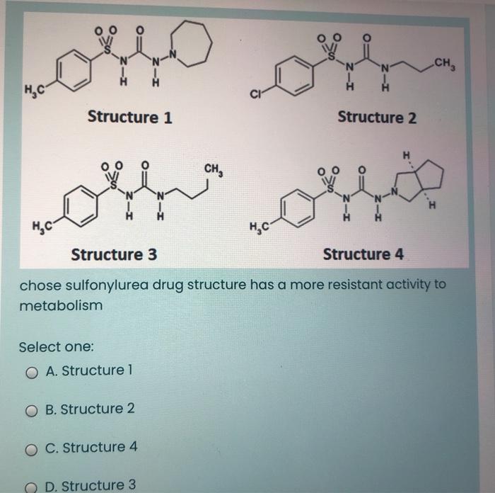 Solved N N N 'N CH, Hoc Structure 1 Structure 2 сн. 'N HAC | Chegg.com
