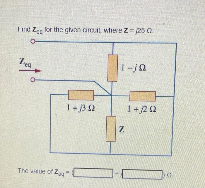 Solved Find Zeq for the given circuit, where Z = 125 N. o | Chegg.com