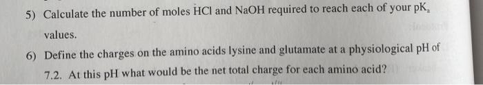 Solved 5) Calculate the number of moles HCl and NaOH | Chegg.com