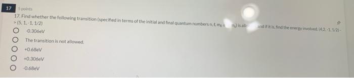 Solved 17 Spoints 17. Find whether the following transition | Chegg.com