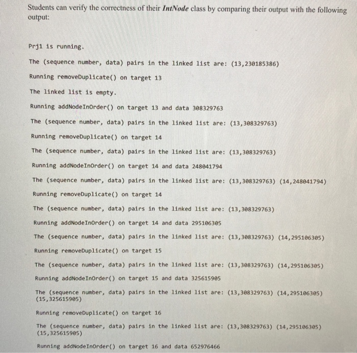 Solved LINKED LIST IN JAVA. modify the intnode class in | Chegg.com