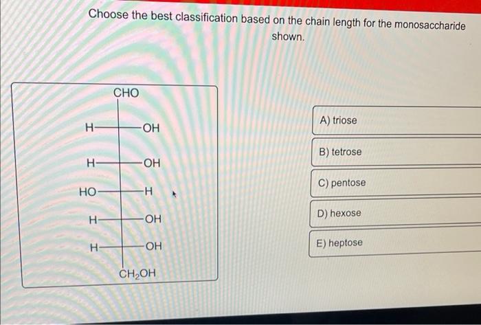 Solved Choose the best classification based on the chain | Chegg.com