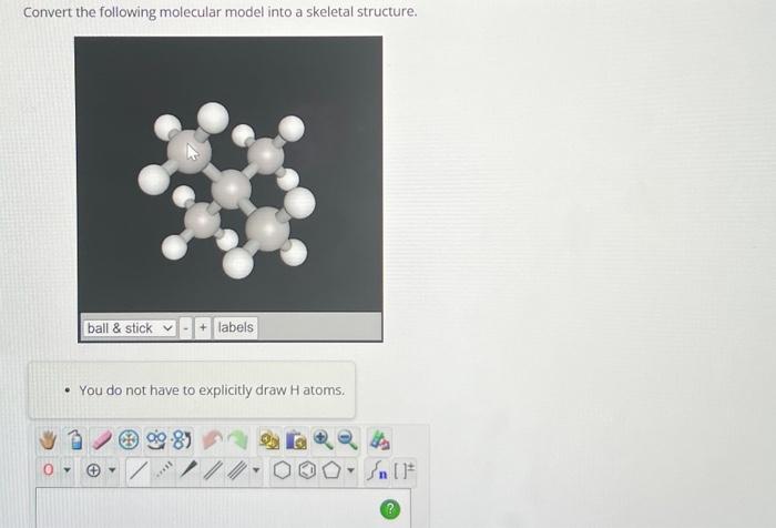 Solved Convert the following molecular model into a skeletal | Chegg.com