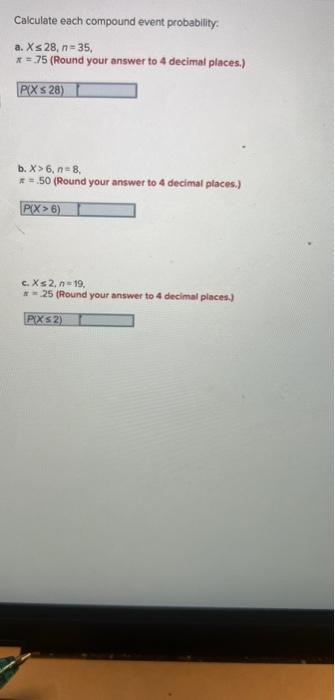 Solved Calculate each compound event probability: a. | Chegg.com