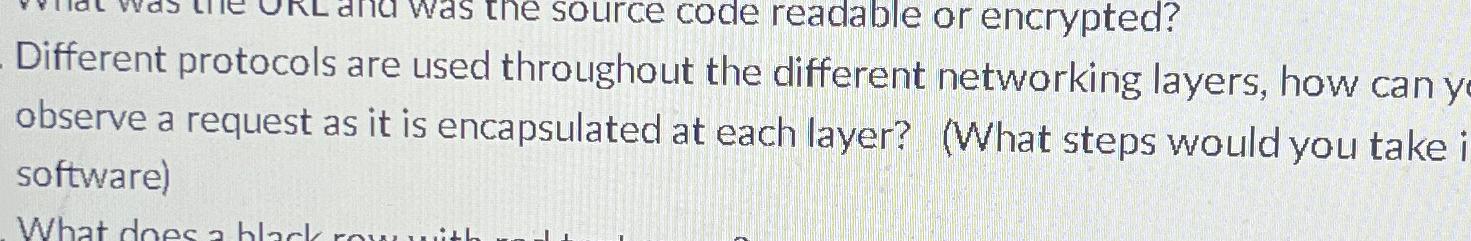 Solved Different protocols are used throughout the different | Chegg.com