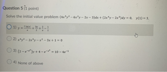 Solved Question 5 il point) Solve the initial value problem | Chegg.com