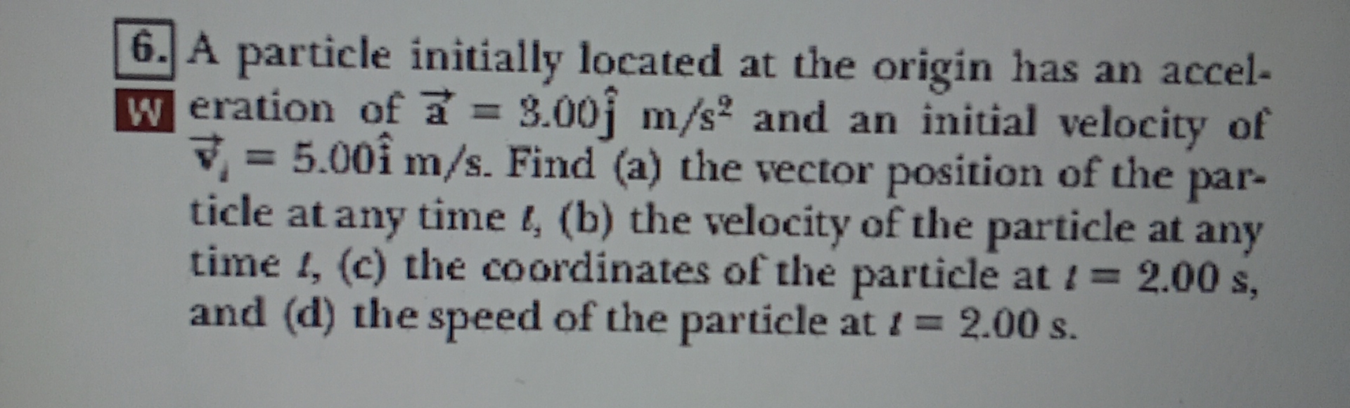 Solved A particle initially located at the origin has an | Chegg.com