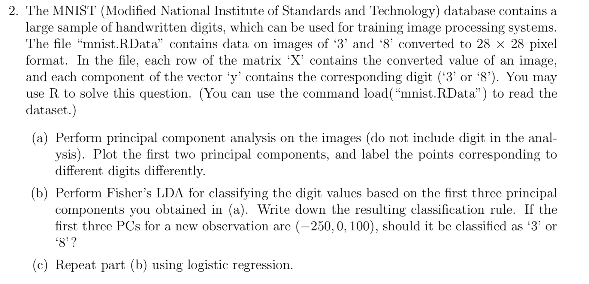 The MNIST (Modified National Institute of Standards | Chegg.com