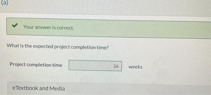 What is the expected project completion time? | Chegg.com