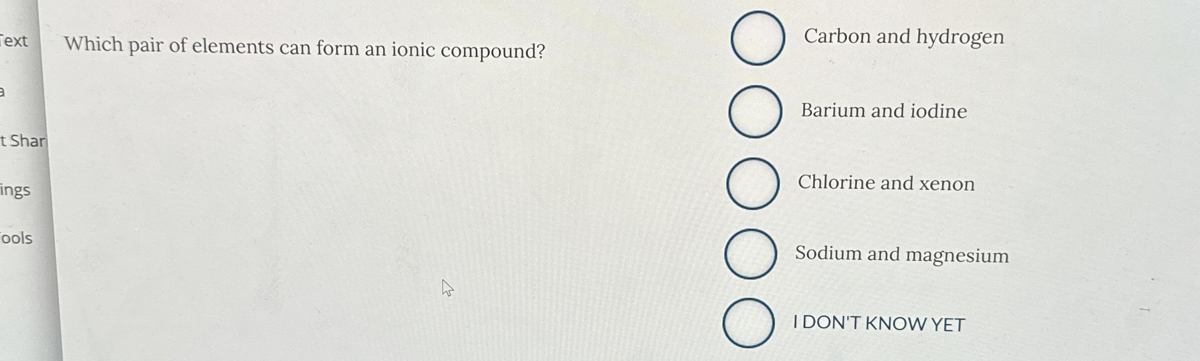 Solved Which pair of elements can form an ionic | Chegg.com