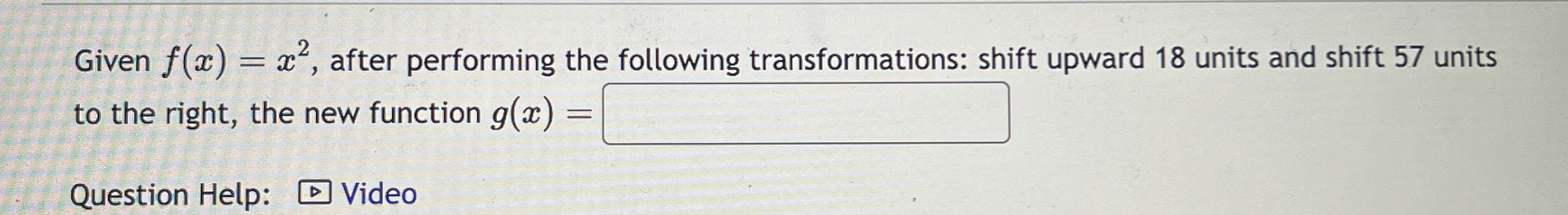 Solved by an EXPERT Given f(x)=x2, ﻿after performing the following | Chegg.com