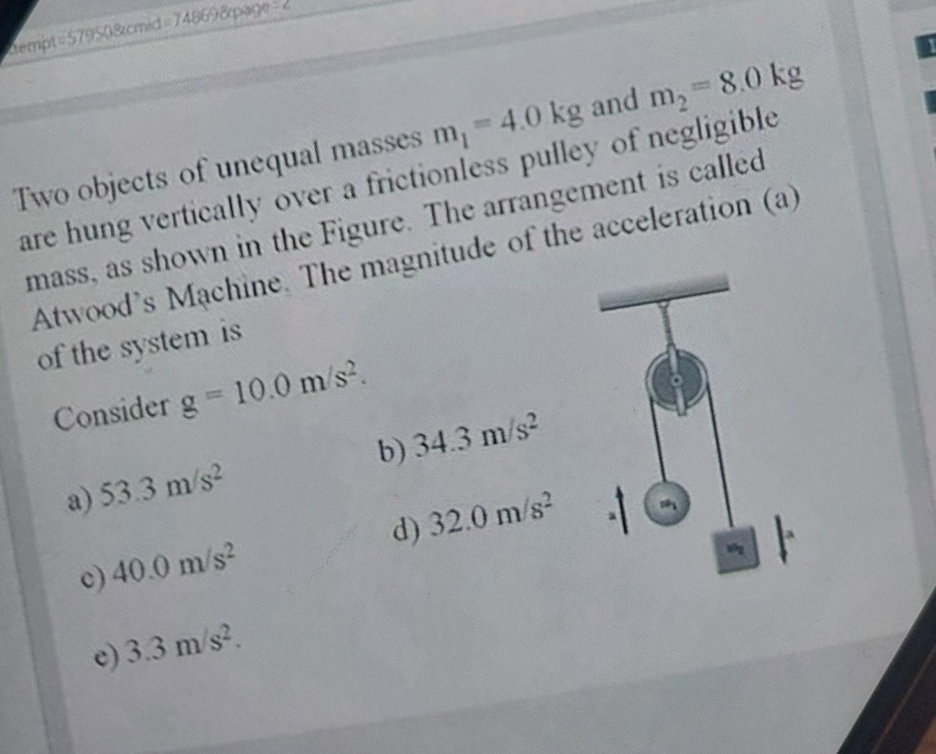 Solved a) 158638 c) 65315Two objects of unequal masses | Chegg.com