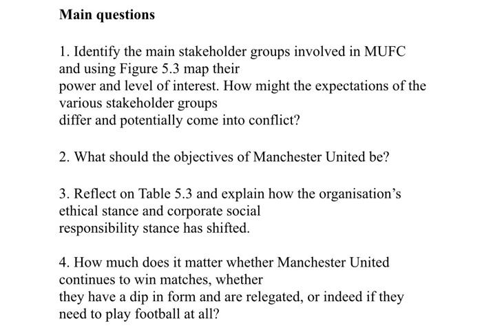 Solved 1. Identify the main stakeholder groups involved in | Chegg.com