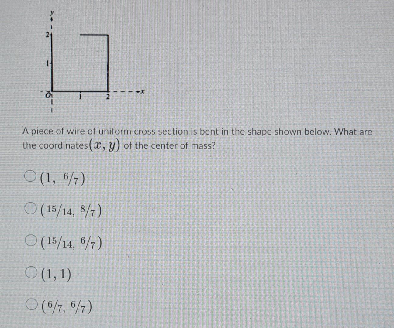 Solved oi A piece of wire of uniform cross section is bent | Chegg.com