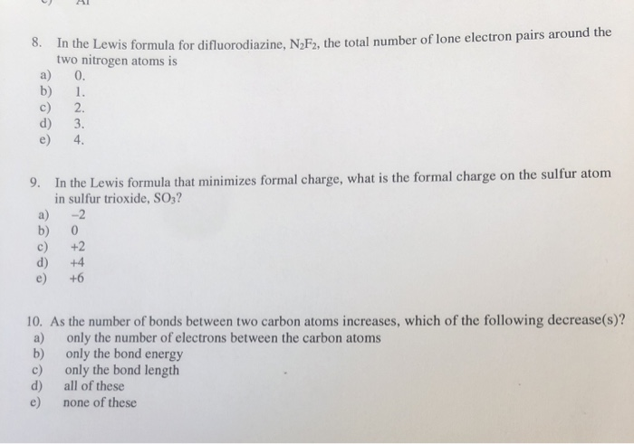 Solved AL ne Lewis formula for difluorodiazine, NF2, the | Chegg.com