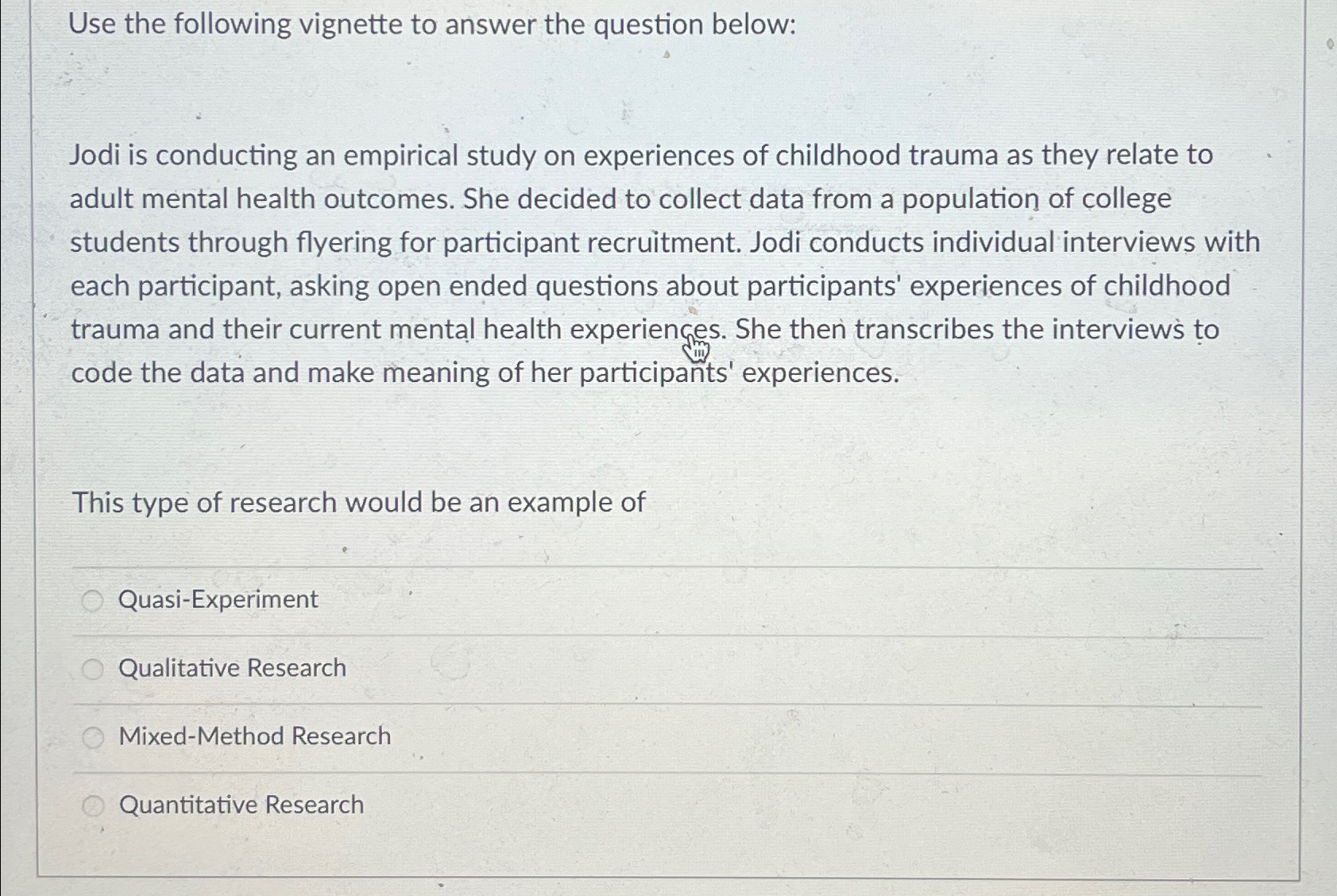 Solved Use the following vignette to answer the question | Chegg.com