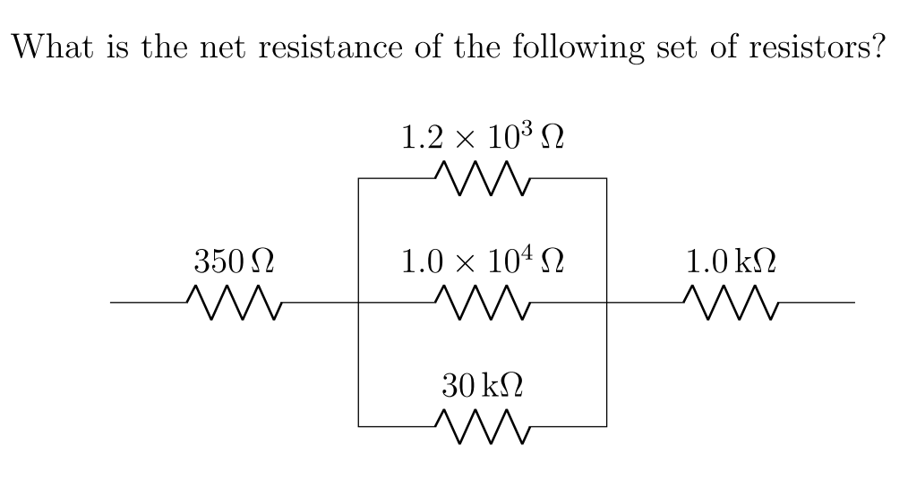 What is the net resistance of the following set of | Chegg.com