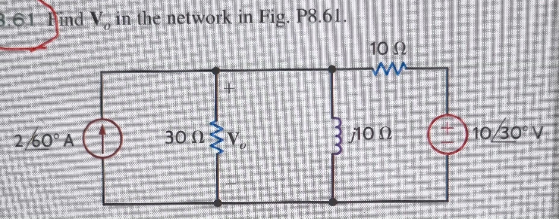 Solved 61 Find V0 in the network in Fig. P8.61. | Chegg.com
