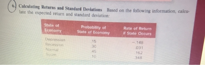 Solved Calculating Returns and Standard Deviations. Based on | Chegg.com