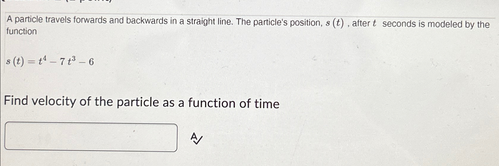 Solved A particle travels forwards and backwards in a | Chegg.com