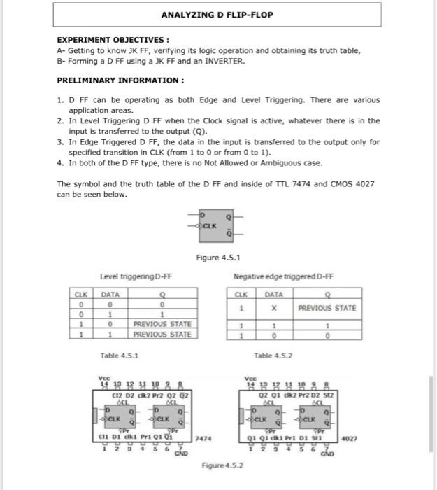 Solved EXPERIMENT OBJECTIVES : A- Getting to know JK FF, | Chegg.com