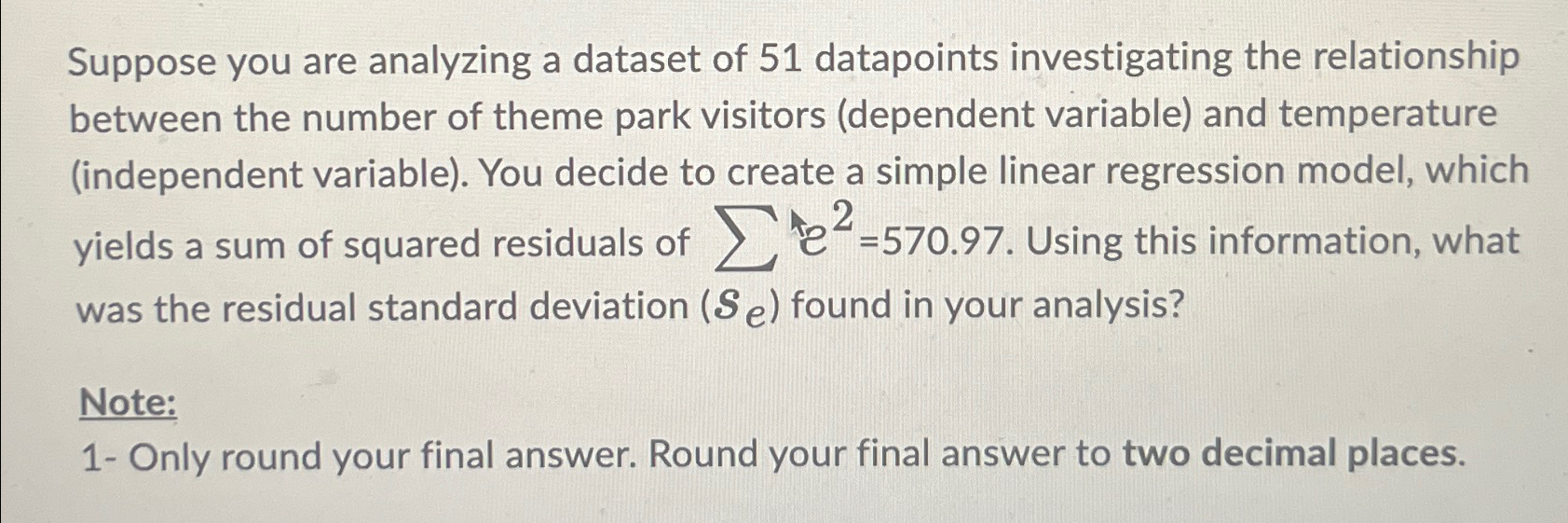 Solved Suppose you are analyzing a dataset of 51 ﻿datapoints | Chegg.com